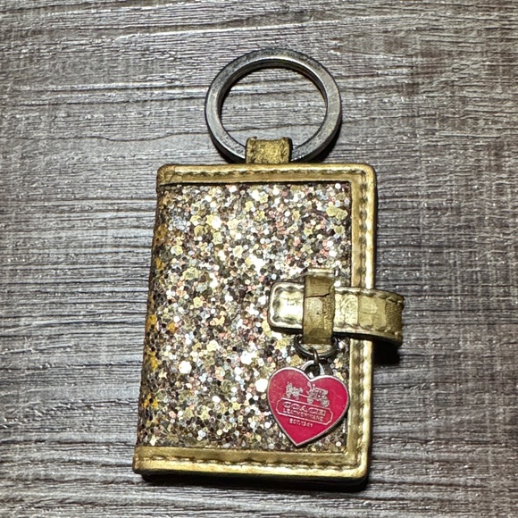 Coach | Accessories | Vintage Coach Gold Glitter Photobook Keychain Bag ...